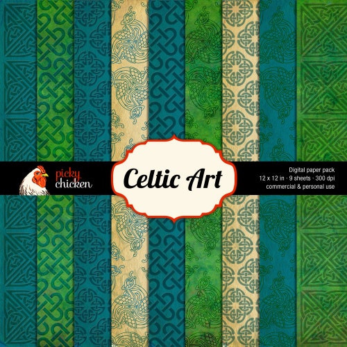 Celtic Art Digital Scrapbook Paper Celtic Knotwork Irish - Etsy