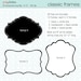 36 Classic Frames - Black White Digital Printable Labels Clip Art Tags ...