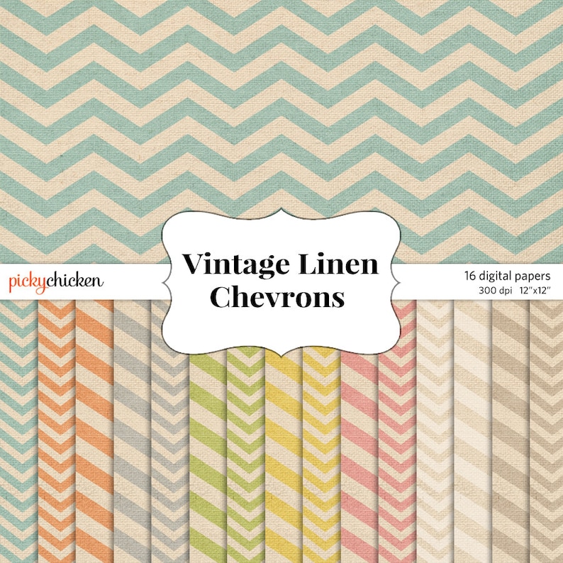 Linen Chevron Digital Scrapbook Paper Burlap Textured Fabric | Etsy