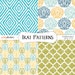 Ikat Digital Paper - Tribal Ethnic Patterns Yellow Blue Teal Green ...