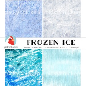 Frozen Digital Paper Ice Digital Paper, Winter, Ice Background, Digital ...