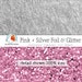 Silver Foil Digital Paper + Pink Digital Paper + Silver Glitter Paper ...