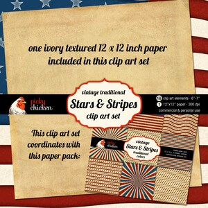 Stars & Stripes Clip Art Set - July 4th Patriotic Independence Day ...