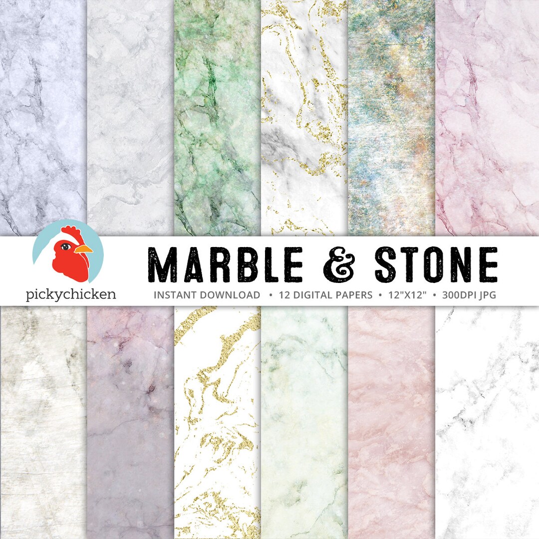 Marble Digital Paper - Gold Marble Digital Paper - Stone, Granite, Pink ...