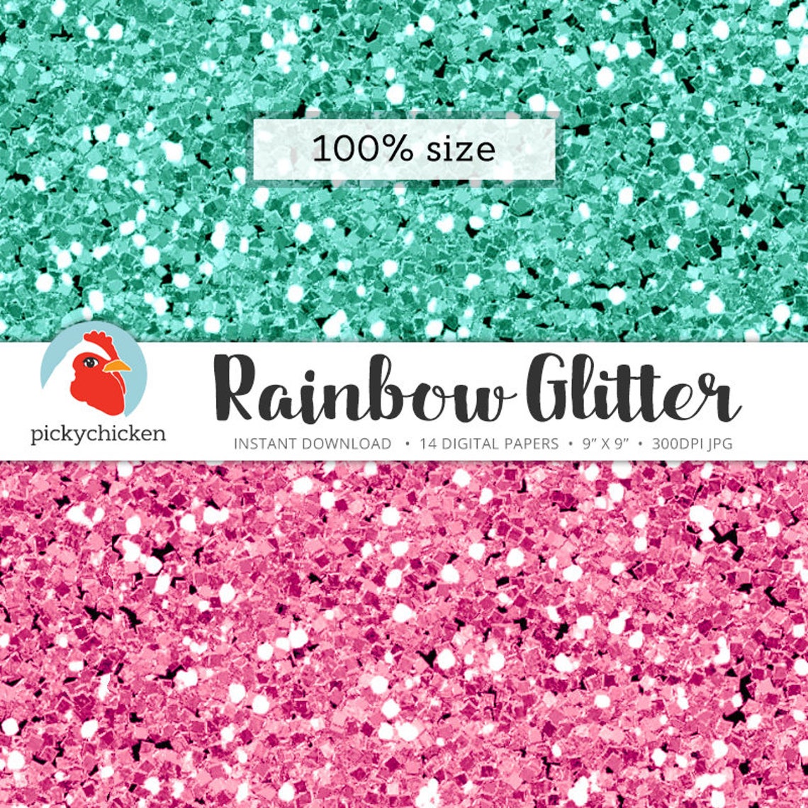 Glitter Rainbow Digital Scrapbook Paper 9x9 Background - Etsy Canada