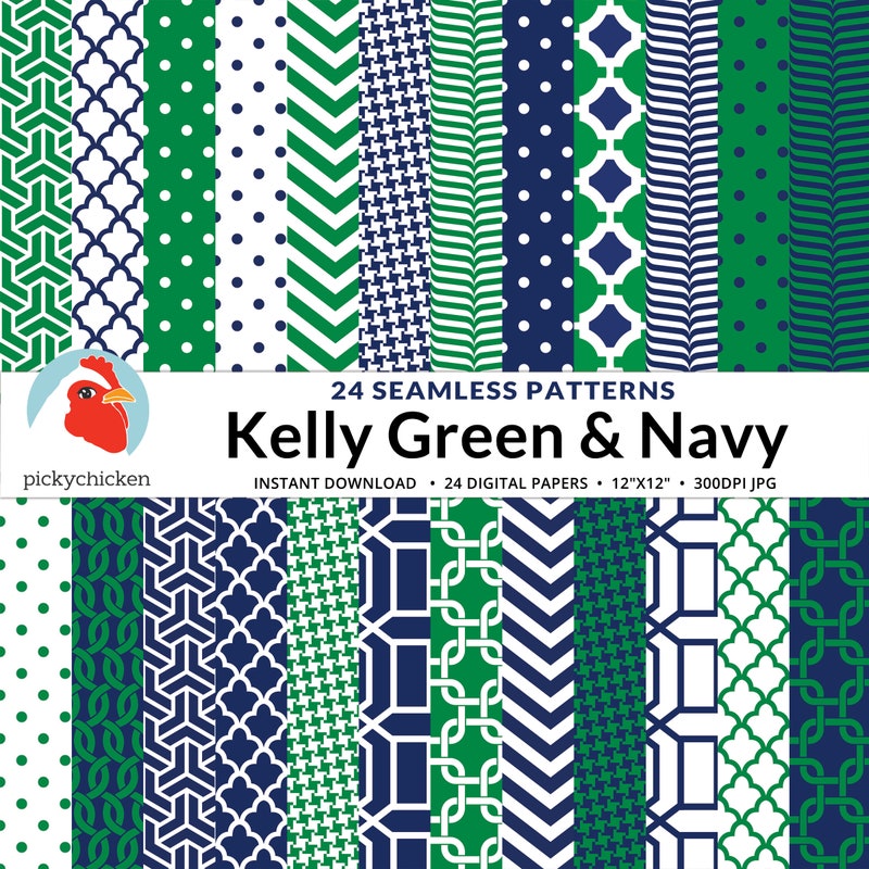 Navy and Kelly Green - Etsy