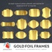 Gold Digital Frames - Faux Gold Foil Frames, Gold Digital Labels, Gold ...