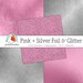 Silver Foil Digital Paper + Pink Digital Paper + Silver Glitter Paper ...