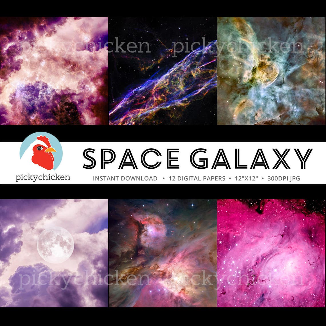 Space Digital Paper Galaxy Paper Space Background Stars | Etsy