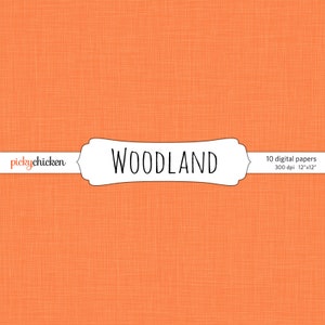Woodland Trees Leaves & Linen Digital Papers - Fall Colors Birch Trees ...