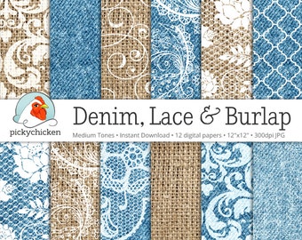 Burlap Digital Paper | Etsy