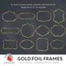 Gold Digital Frames - Faux Gold Foil Frames, Gold Digital Labels, Gold ...