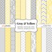 Yellow & Gray Digital Paper Damask Chevron Digital Paper | Etsy
