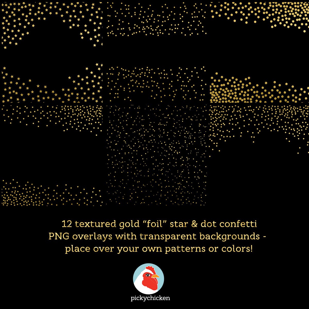 Confetti Clipart Gold Foil Confetti Overlay Confetti - Etsy