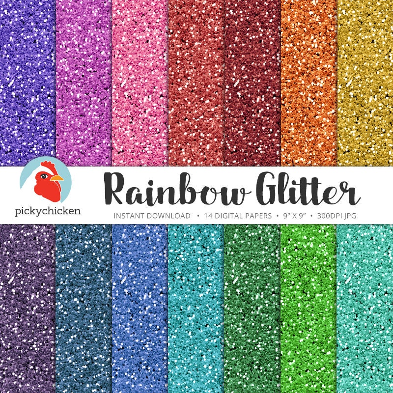Glitter Rainbow Digital Scrapbook Paper 9x9 Background - Etsy Canada