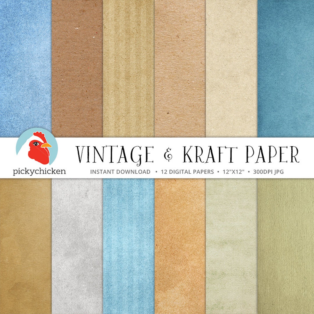 Vintage Digital Paper, Kraft Digital Paper, Digital Parchment, Antique ...