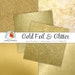 Gold Digital Paper - Gold Foil Paper & Gold Glitter Paper Faux Gold ...