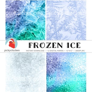Frozen Digital Paper Ice Digital Paper, Winter, Ice Background, Digital ...