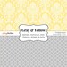 Yellow & Gray Digital Paper Damask Chevron Digital Paper Polka Dots ...