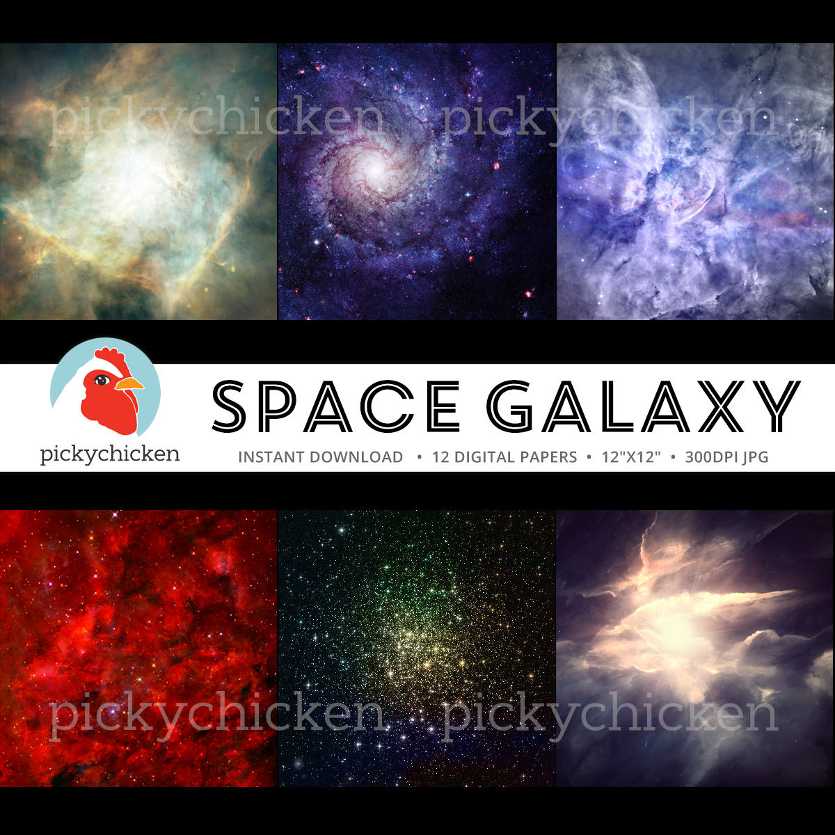 Space Digital Paper Galaxy Paper Space Background Stars | Etsy