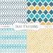 Ikat Digital Paper - Tribal Ethnic Patterns Yellow Blue Teal Green ...