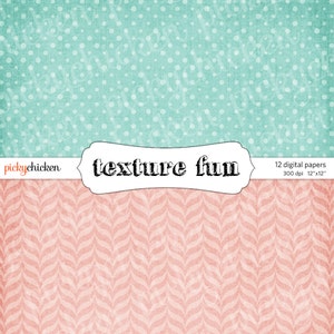 Textured Chevron Digital Paper - Polka Dots Turquoise Orange Green ...