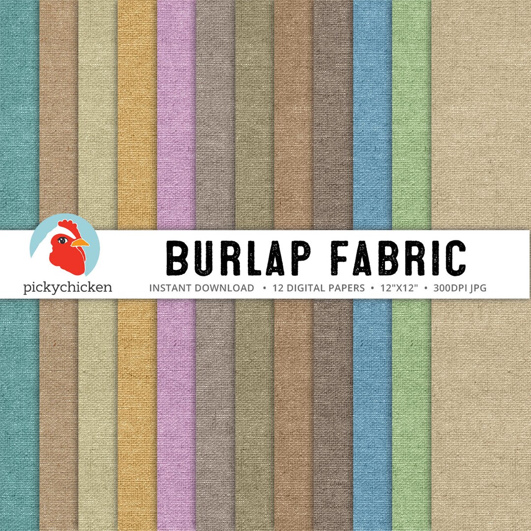 Burlap Digital Paper - 12 Fabric Textured Papers Neutral Brown Tan Blue ...