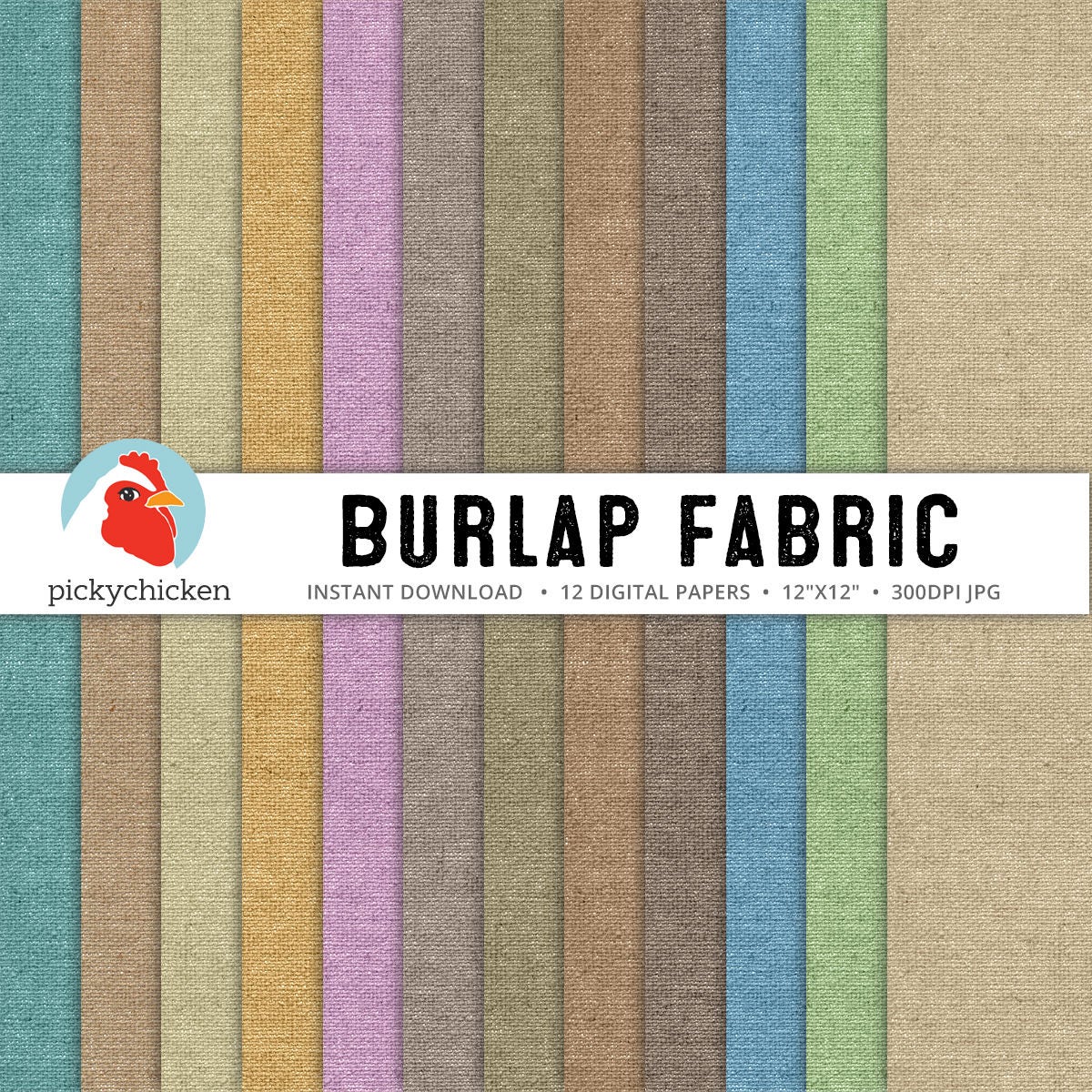 Burlap Digital Paper 12 fabric textured papers neutral brown | Etsy