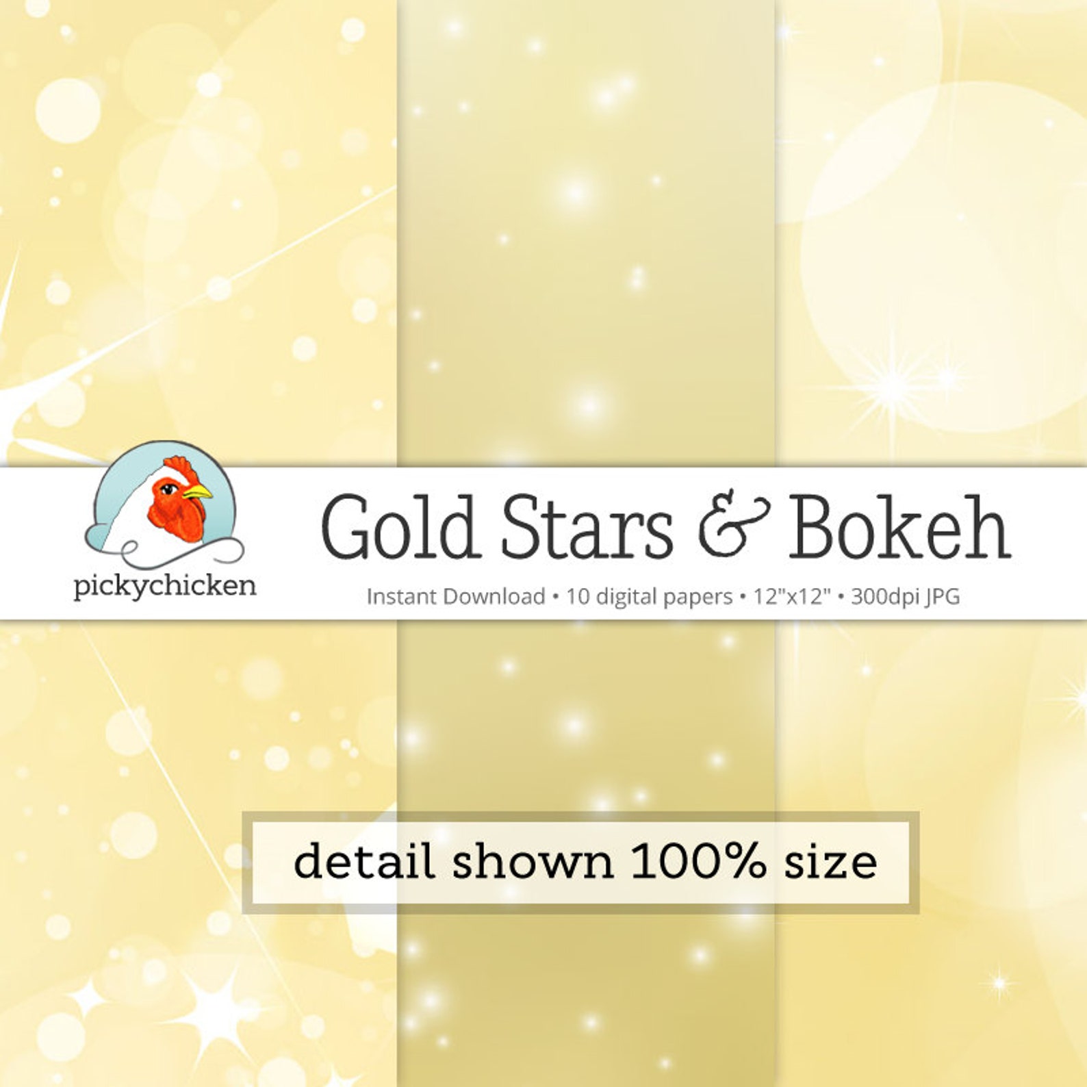 Gold Bokeh Stars Digital Paper Bokeh Lights & Gold Stars - Etsy