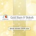 Gold Bokeh Stars Digital Paper - Bokeh Lights & Gold Stars Paper ...