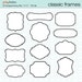 36 Classic Frames - Black White Digital Printable Labels Clip Art Tags ...