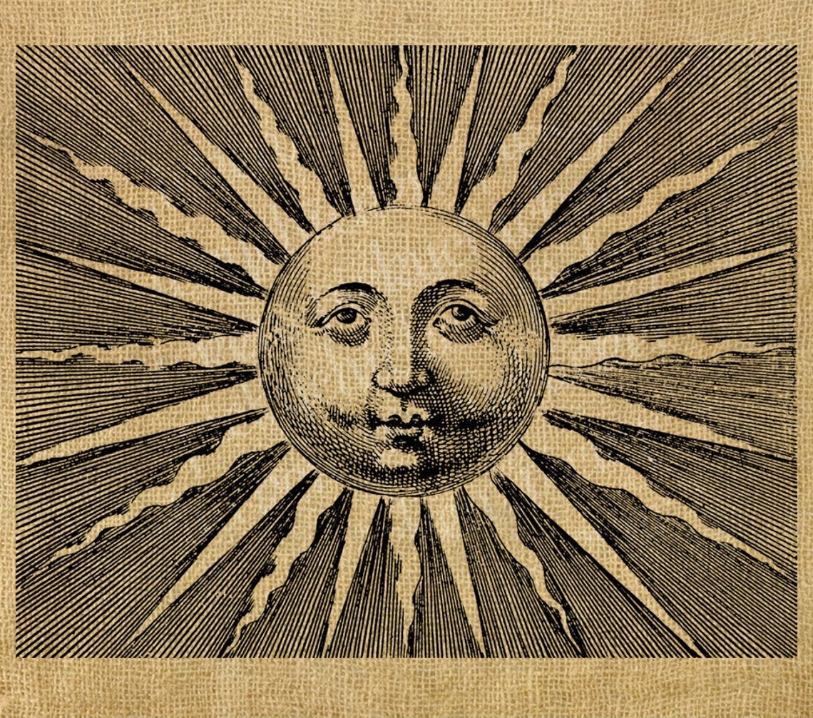 Vintage Sun With Face 8x10 Digital INSTANT DOWNLOAD - Etsy