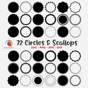 Frame SVG Circles - 72 DXF PNG Eps - Cut Files Cricut Clip Art Vector ...