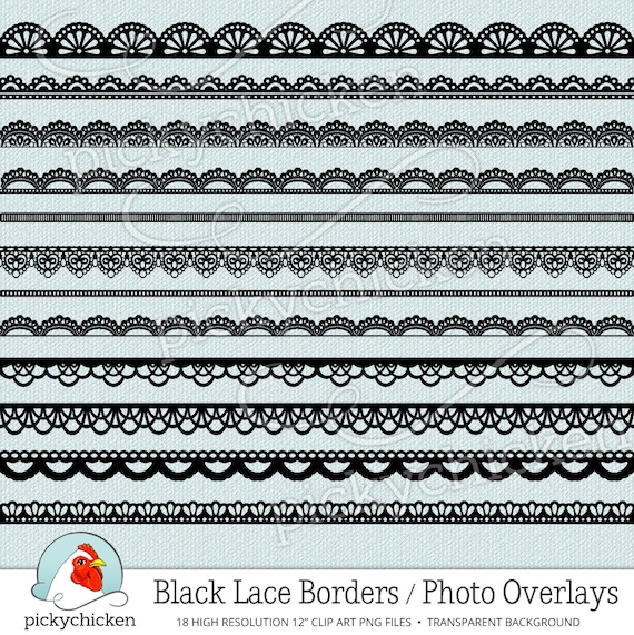 Digital Black Lace Border