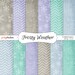Christmas Digital Paper - Frosty Weather Winter Snow Chevron Snowflakes ...