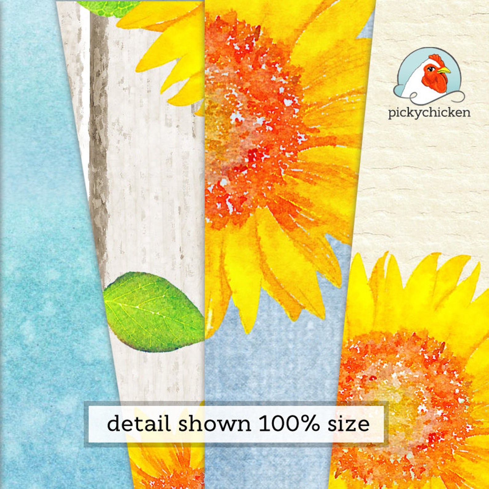 Watercolor Sunflower Digital Paper & Clip Art Kit Sunflower - Etsy