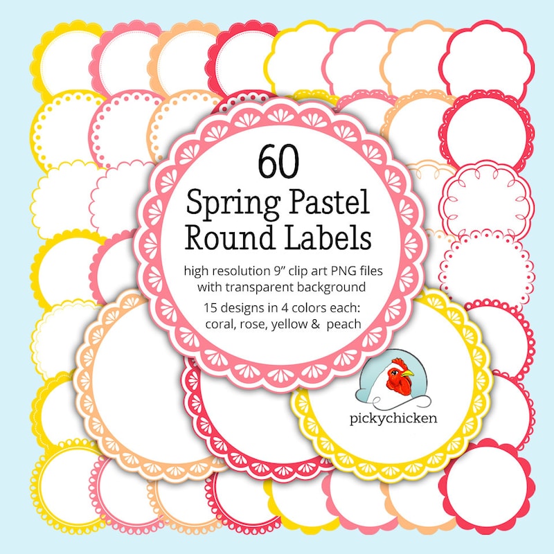 Scalloped Labels - Etsy