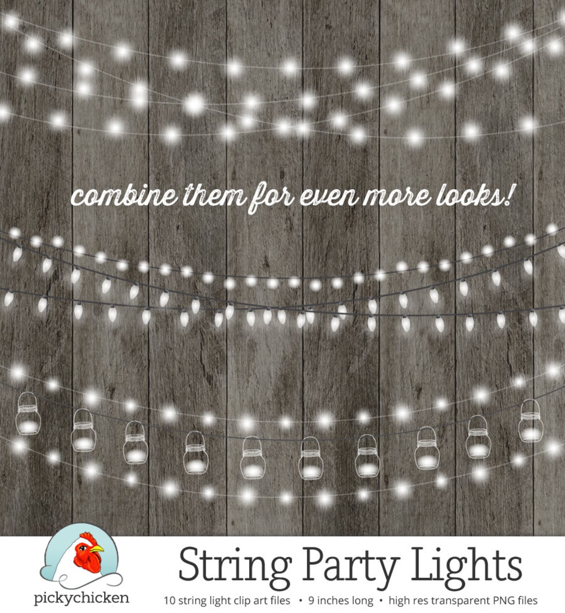 String Lights Clipart Fairy Lights Chalkboard Party Lights - Etsy