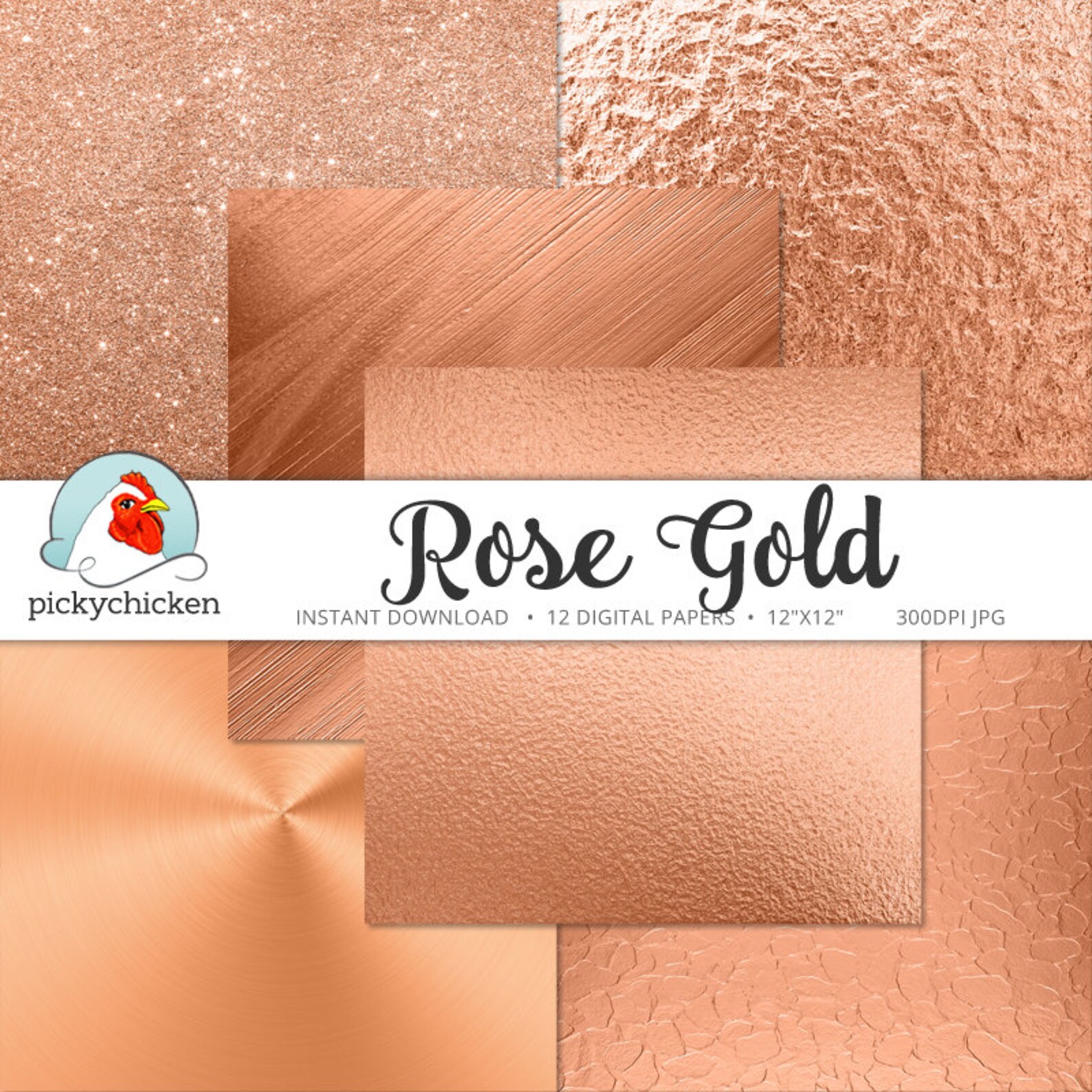 Rose Gold Digital Paper Rose Gold Paper Rose Gold Faux Foil - Etsy