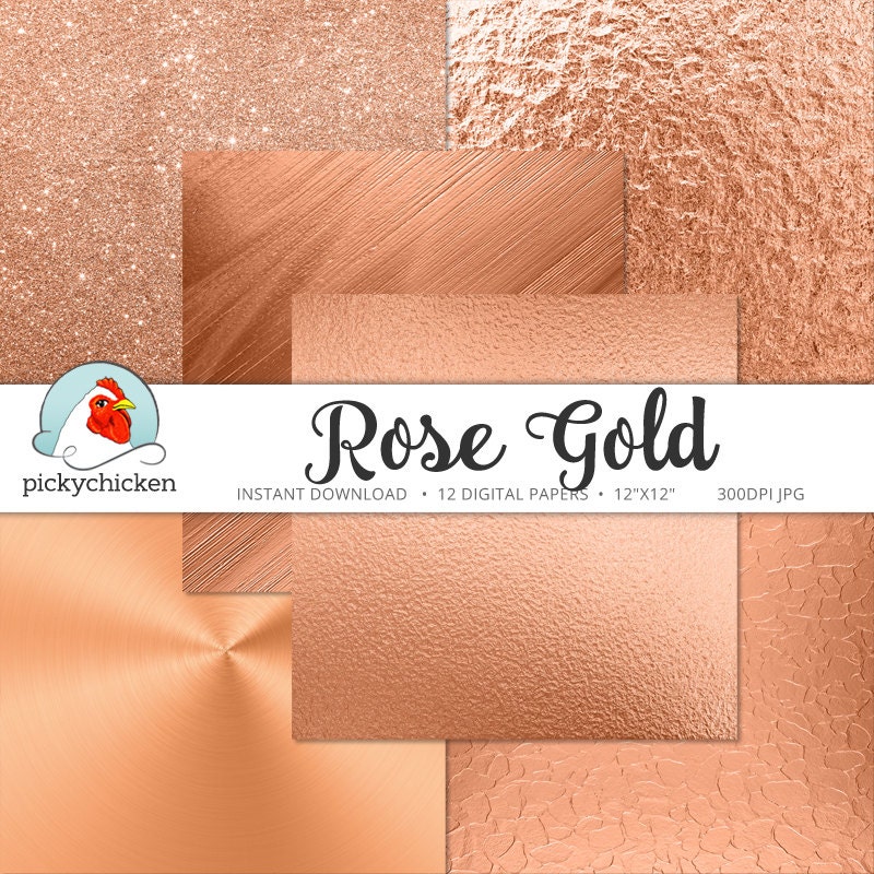 Rose Gold Digital Paper rose gold paper rose gold faux foil | Etsy