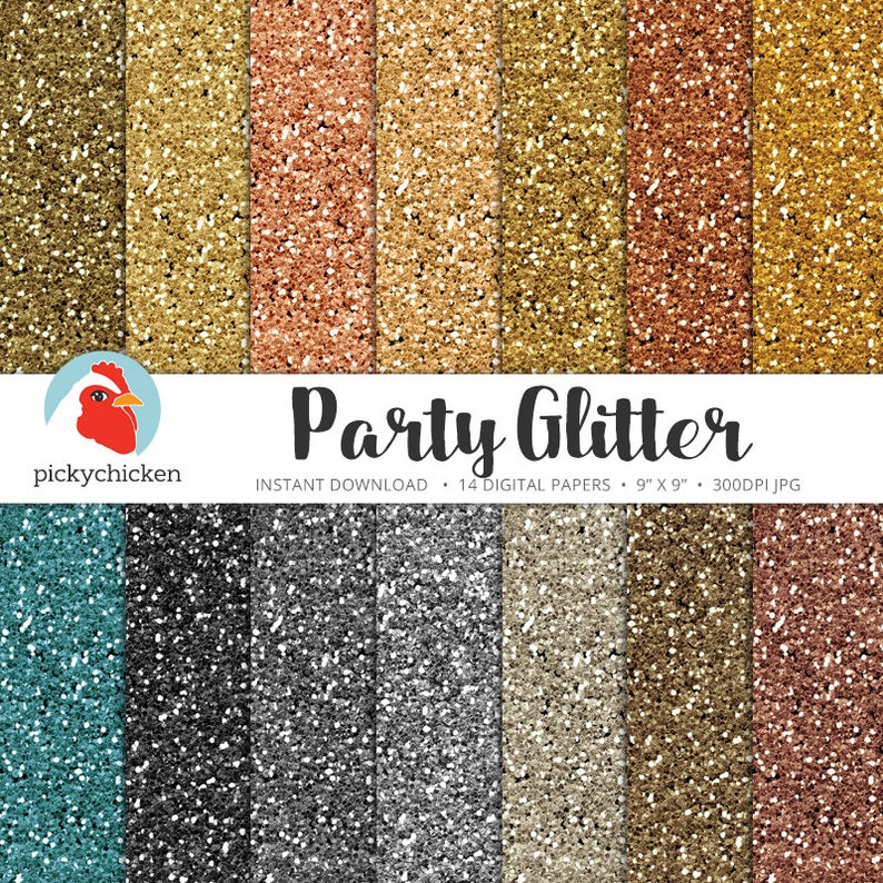 Glitter Digital Paper - Gold Glitter, Black Glitter, Halloween Glitter ...