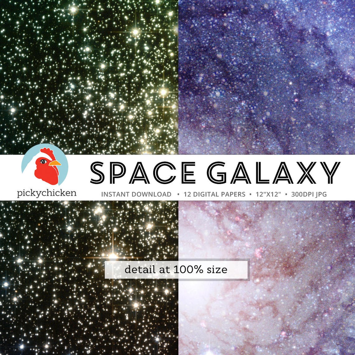 Space Digital Paper Galaxy Paper Space Background Stars | Etsy