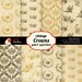 Crown Digital Paper Scrapbook Paper Crafts Decoupage Backdrop Gold ...