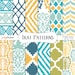 Ikat Digital Paper - Tribal Ethnic Patterns Yellow Blue Teal Green ...