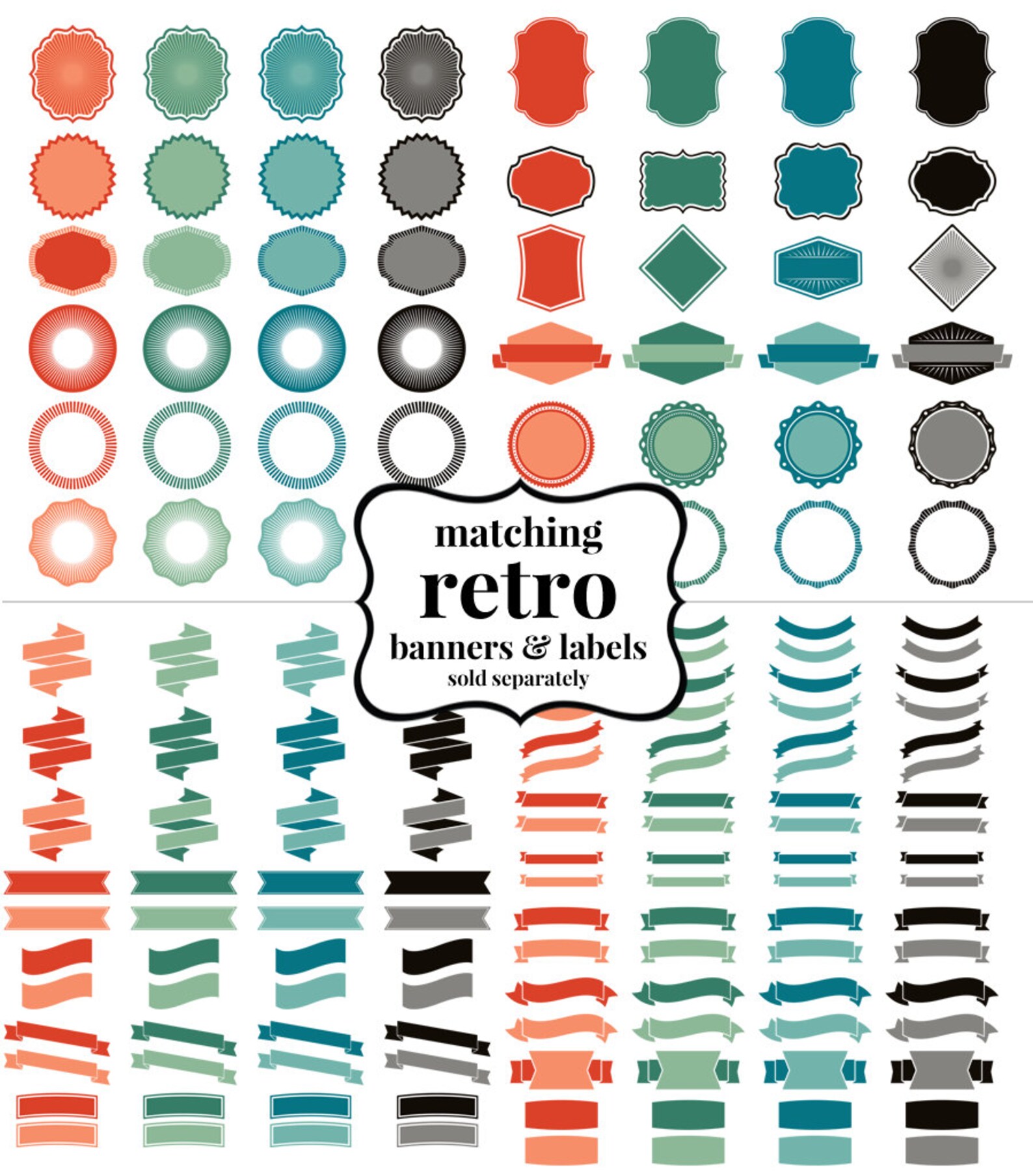 Retro Digital Paper Chevrons Polka Dots Vintage Patterns Mid - Etsy