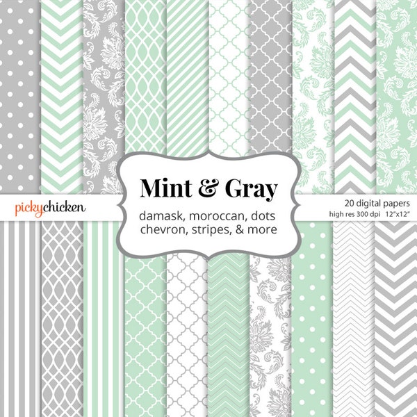 Damask Digital Paper - Etsy