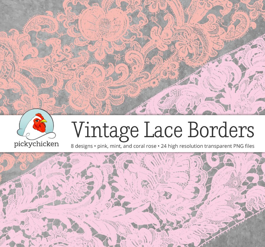 Vintage Lace Borders Pink Lace Borders Mint Lace Borders - Etsy