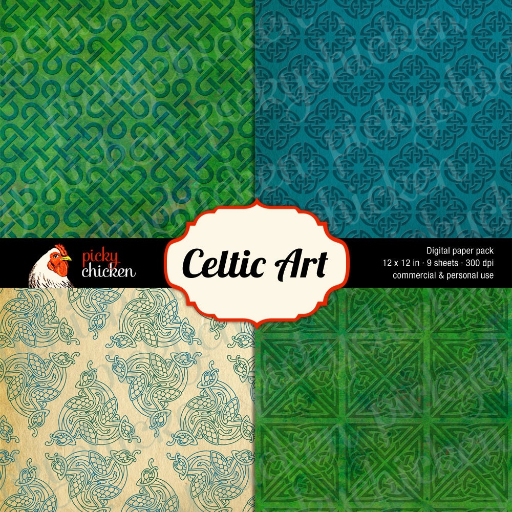 Celtic Art Digital Scrapbook Paper Celtic Knotwork Irish - Etsy