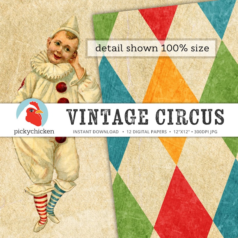 Circus Digital Paper - Vintage Circus Party, Carnival, Stripes ...
