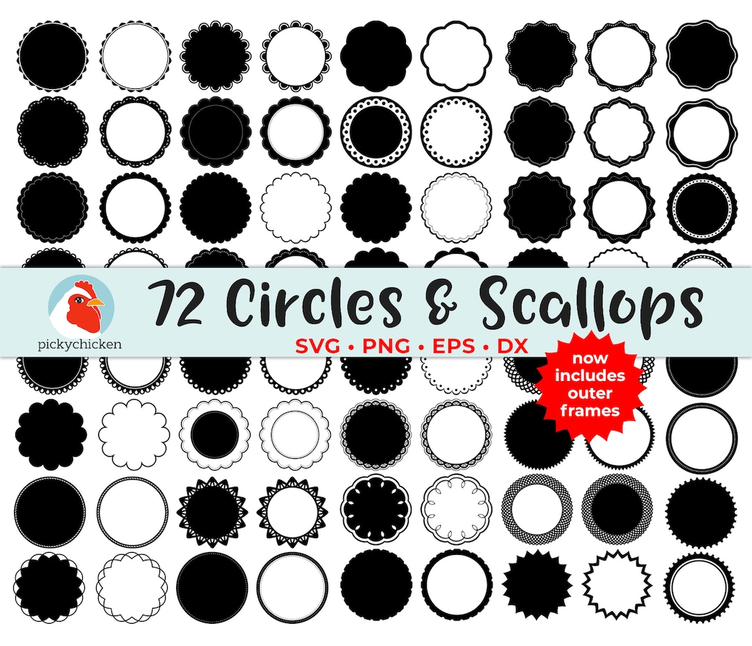 Frame SVG Circles - 72 DXF PNG Eps - Cut Files Cricut Clip Art Vector ...